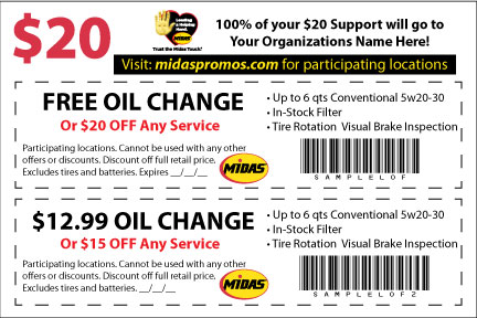 Midas oil change price store